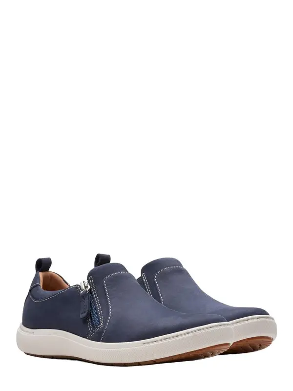 Clarks Nalle Lilac Slip-on Sneaker - Navy Nubuck