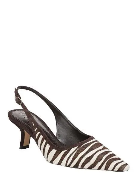 Sam Edelman Bianka Slingback Mesh Pointed Toe Pump - Chocolate/ivory