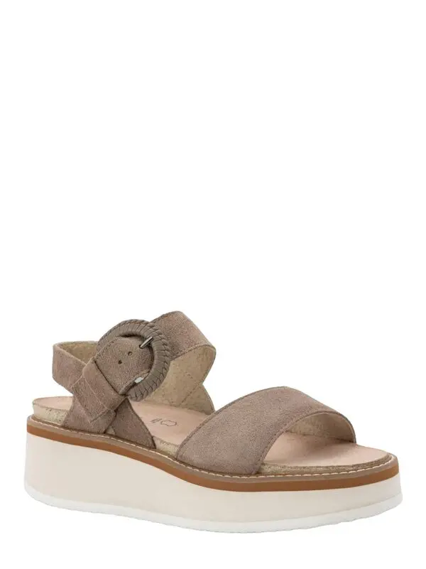Naot Crepe Platform Sandals - Almond Suede