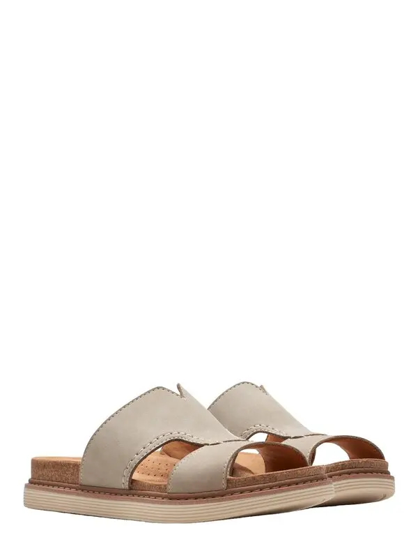 Clarks Harwell Slide Sandal - Stone Nubuck