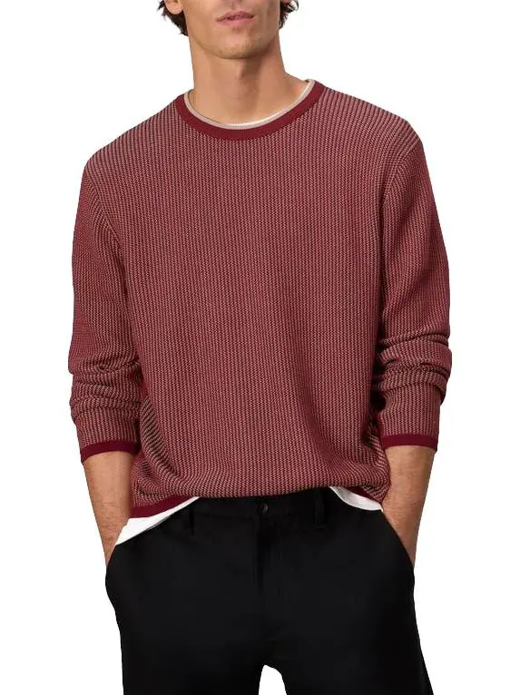 Rag & Bone Harvey Crewneck Cotton Sweater - Maroon