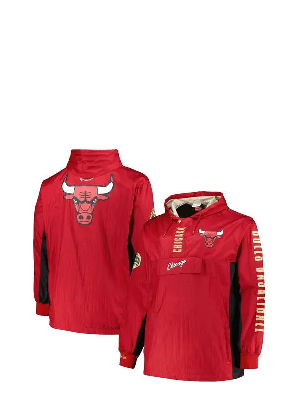 Mitchell & Ness Chicago Bulls Quarter-zip Anorak Windbreaker Jacket - Red