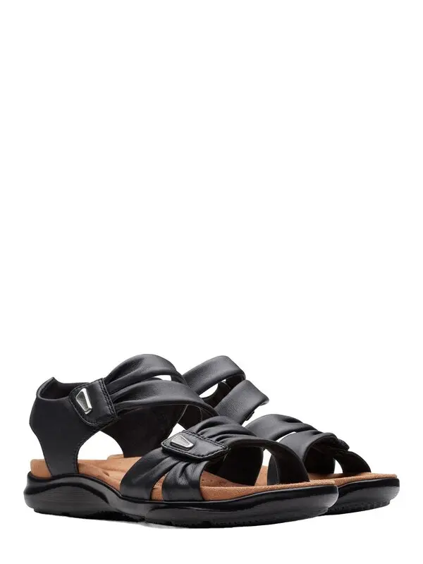 Clarks Kitly Ave Sandals - Black Leather