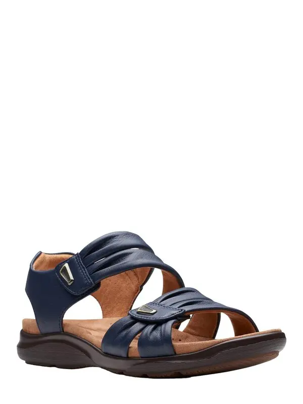Clarks Kitly Ave Sandals - Navy Leather