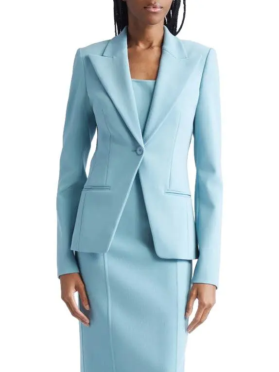 Michael Kors Peak Lapel Wool-blend Blazer - Seaglass