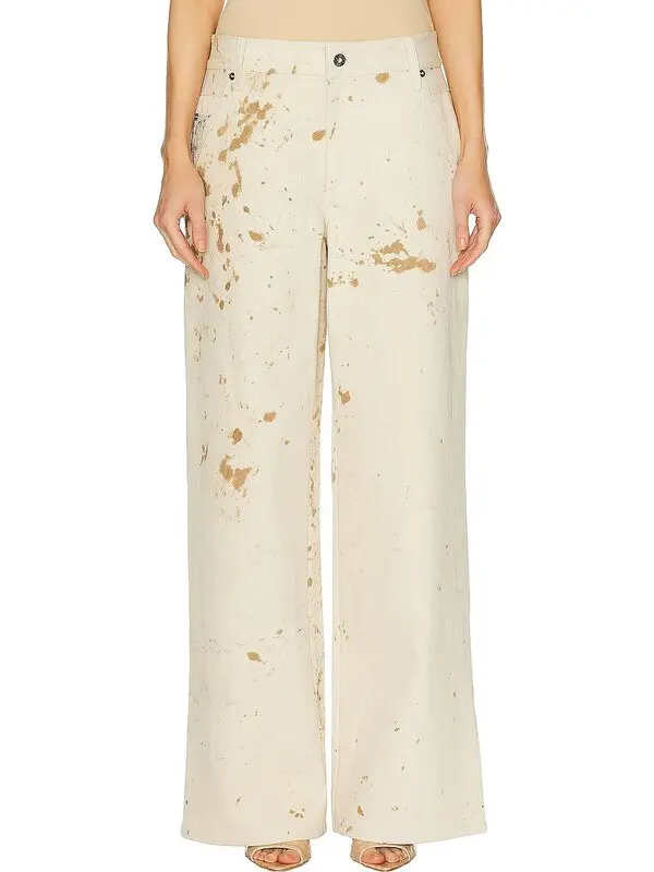 Lapointe Denim Painter Wide Leg Jeans - Splatter