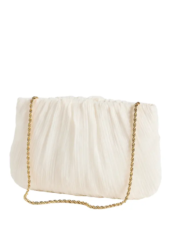 LOEFFLER RANDALL Brit Pleated Pouch - Pearl