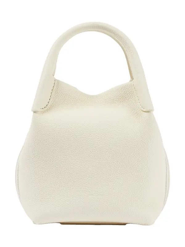 Loro Piana Bale Micro Leather Tote - White