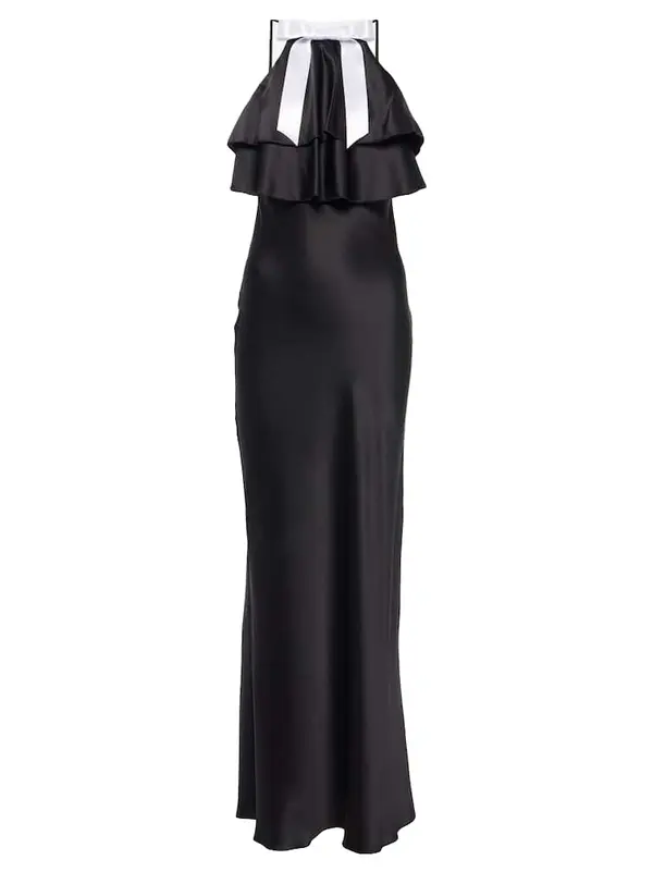 RODARTE Bow-detail Halterneck Gown - Black