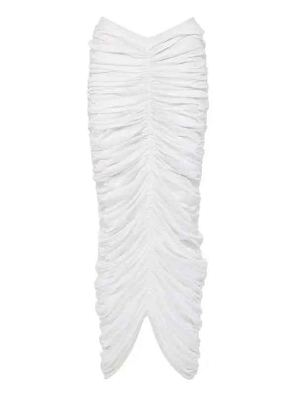 Khaite Laure Ruched Maxi Skirt - White