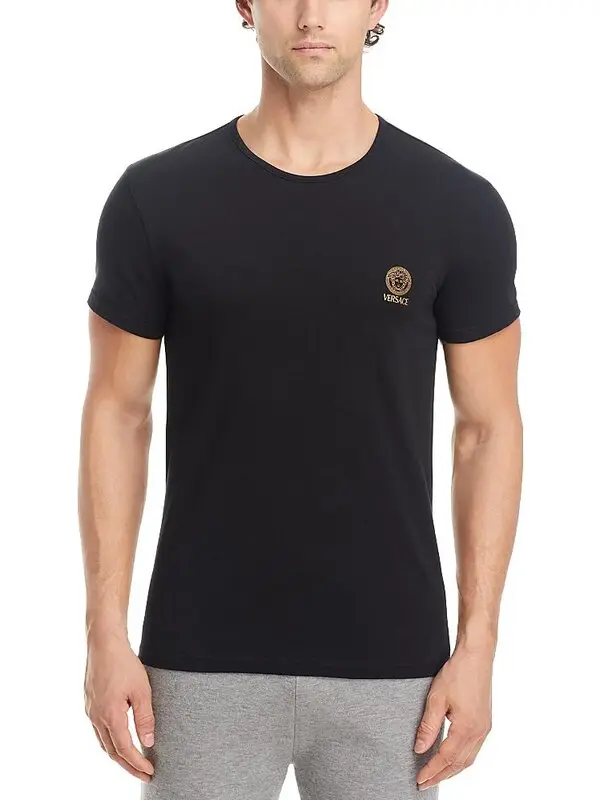 Versace Cotton Blend Tees, Pack Of 2 - Black
