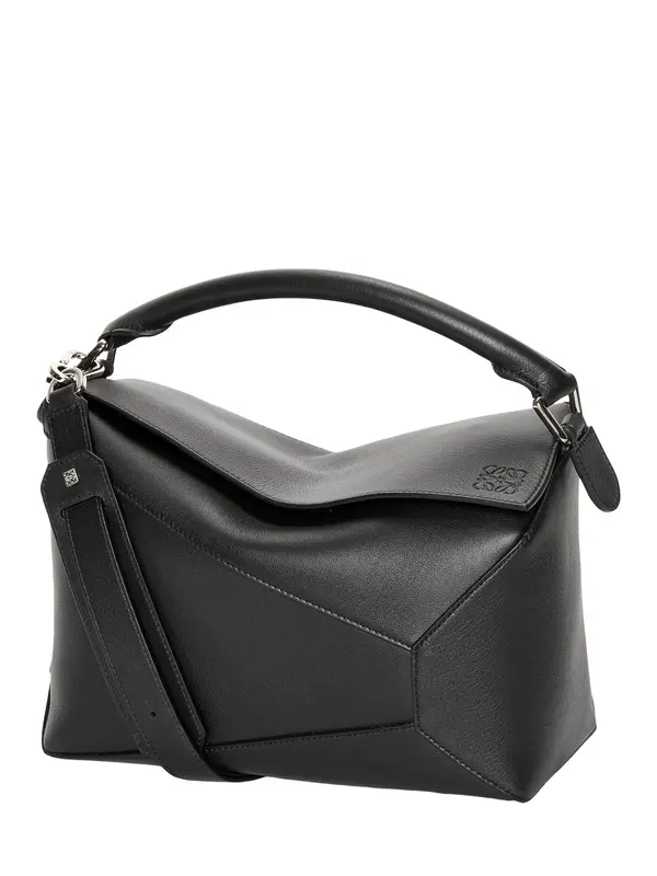 Loewe Leather Puzzle Edge Top-handle Bag - Black