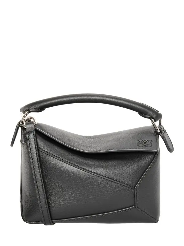 Loewe Leather Puzzle Edge Top-handle Bag - Black