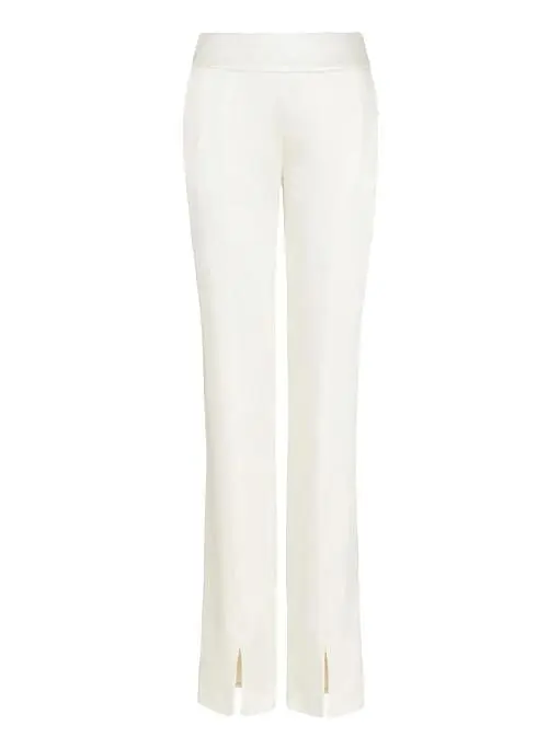 Giorgio Armani Double Silk-satin Trousers - White