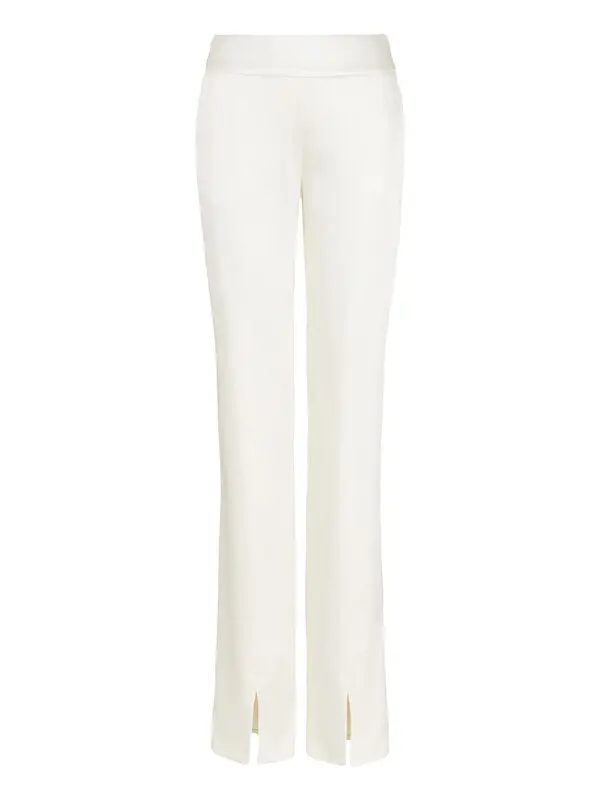 Giorgio Armani Double Silk-satin Trousers - White