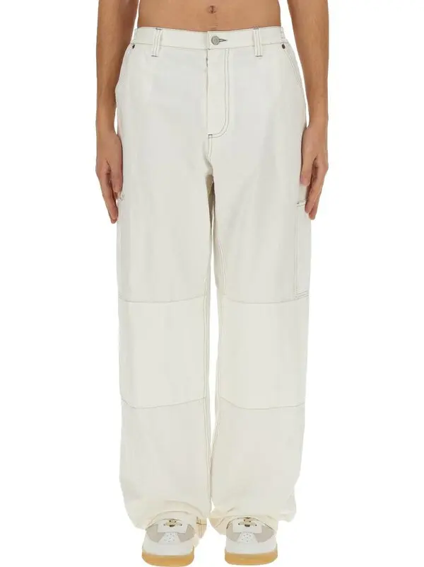 MAISON MARGIELA Cotton Canvas Regular Fit Pants - White