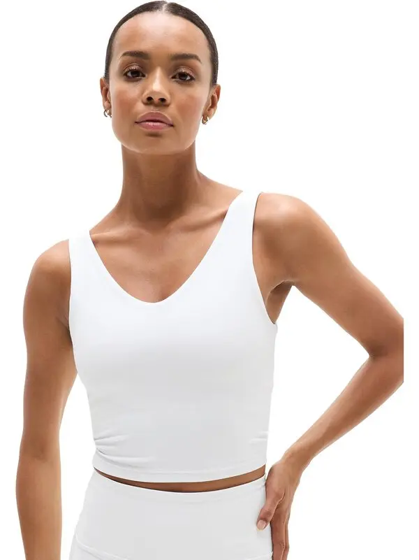 Athleta Transcend V-neck Crop Bra - Bright White