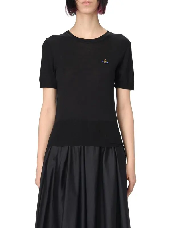 VIVIENNE WESTWOOD Ribbed Crew Neck Sweater - Black