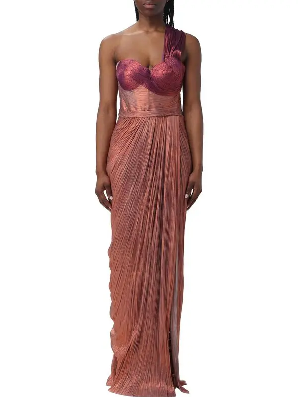 MARIA LUCIA HOHAN Asymmetrical Draped Maxi Dress - Orange