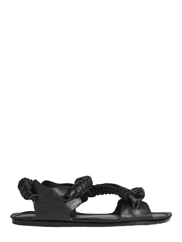 JIL SANDER Braided Leather Sandals - Black