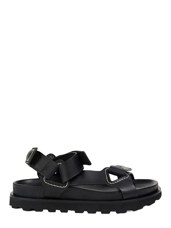 JIL SANDER Leather Sandals - Black