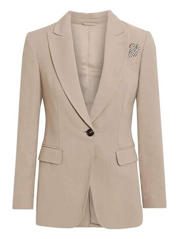Brunello Cucinelli Twill Blazer - Sand