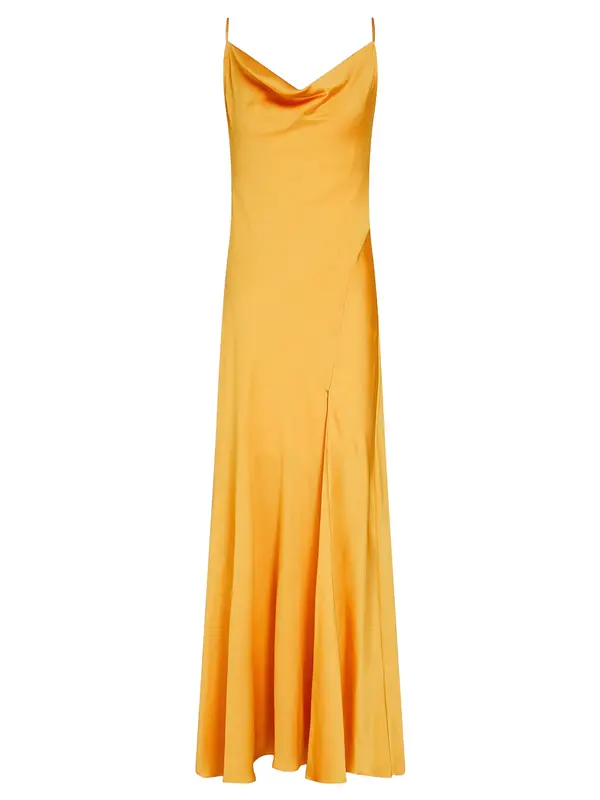 Simkhai Finley Satin-crepe Gown - Saffron