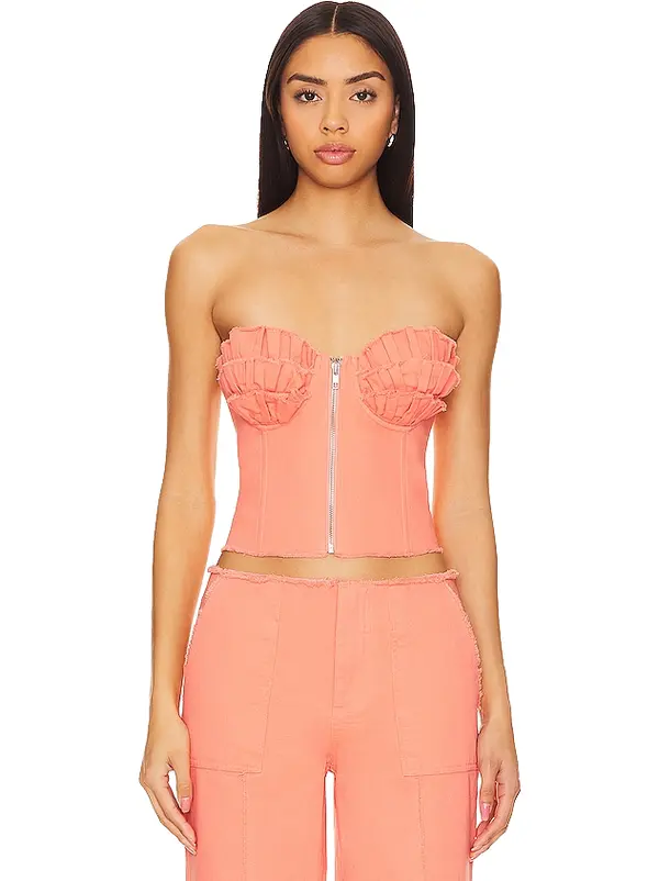 LOVERS AND FRIENDS X Anja Dujakoviä Bruna Bustier Top - Soft Orange