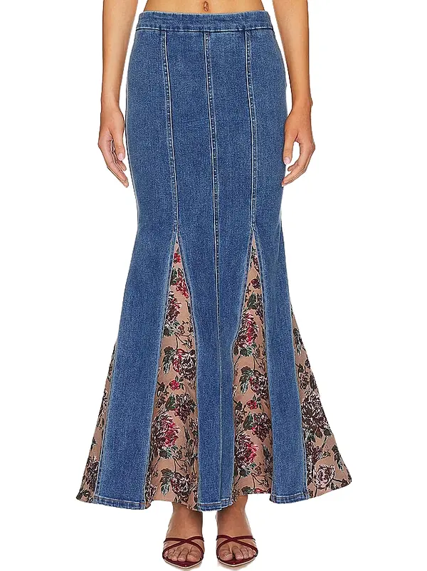 Majorelle Luda Maxi Skirt - Washed Blue