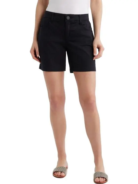 Wit & Wisdom Mid Length Stretch Twill Shorts - Black