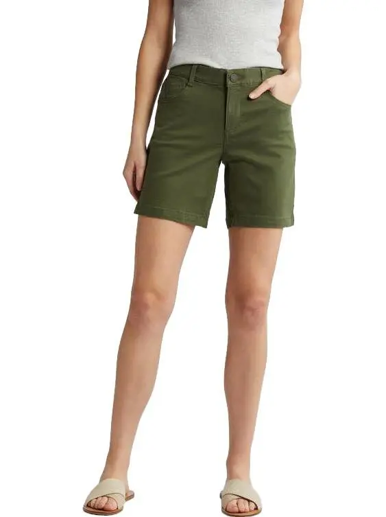 Wit & Wisdom Ab'solution Mid-length Stretch Twill Shorts - Celadon