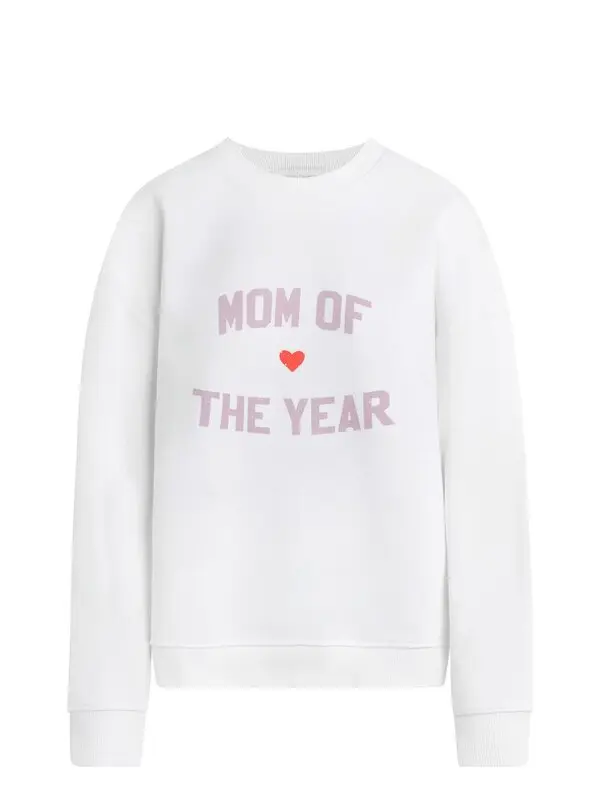 FAVORITE DAUGHTER Mom Of The Year Cotton Sweatshirt - White W/wisteria