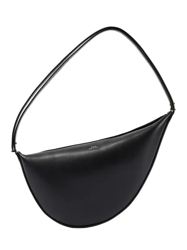 TOTEME Scooped Leather Shoulder Bag - Black