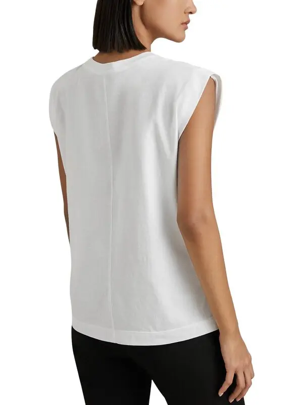 REISS Morgan Cap Sleeve Top - White