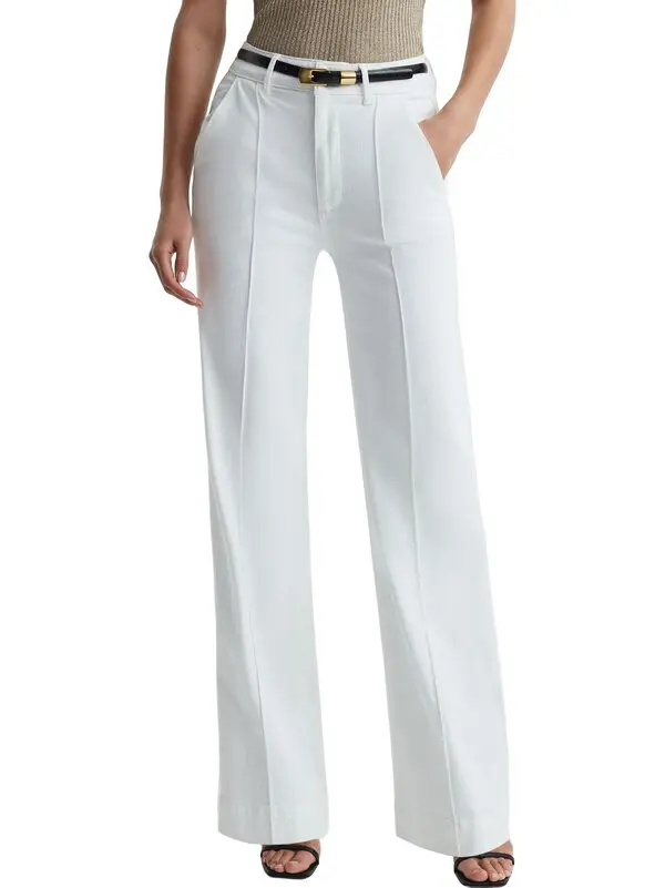 Paige Sasha High-rise Wide-leg Trousers - Crisp White