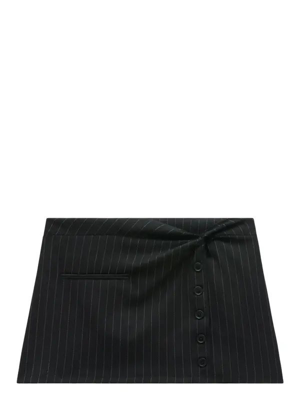 COURREGES Twist-detailing Pinstripe Miniskirt - Black