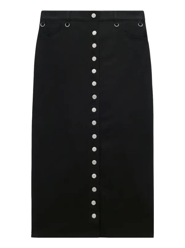 COURREGES Multiflex Denim Midi Skirt - Black