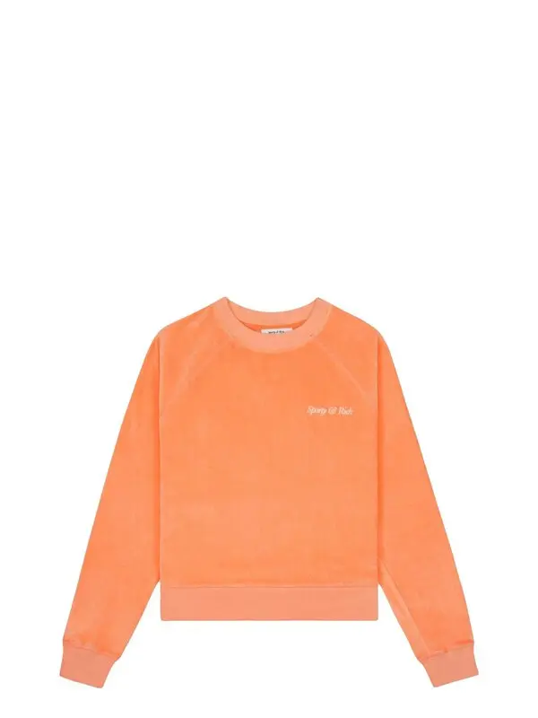 SPORTY & RICH Italic Logo Cotton Sweatshirt - Orange