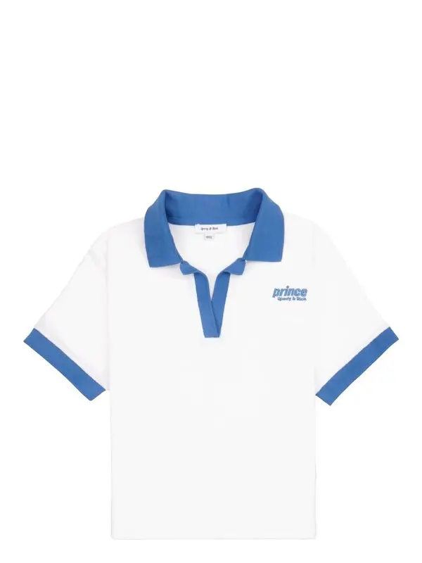 SPORTY & RICH Prince Sporty Terry Polo Shirt - White