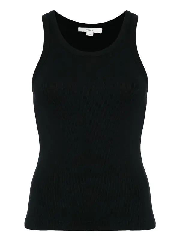 Vince Ribbed-knit Tank Top - Black