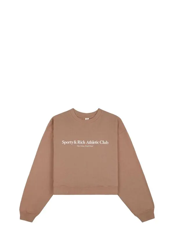 SPORTY & RICH Athletic Club Cropped Sweatshirt - Brown