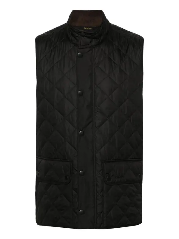 Barbour Diamond-quilted Logo-embroidered Gilet - Black