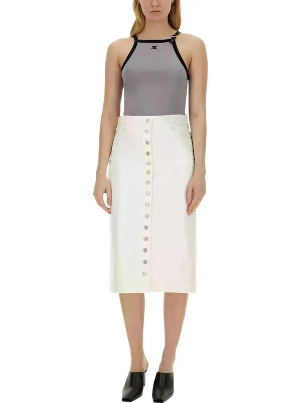 COURREGES Buckle Tank Top - Grey