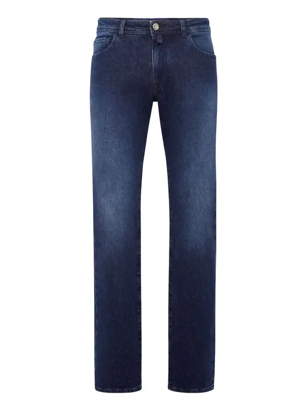 BILLIONAIRE Logo-appliqué Straight-leg Jeans - Blue