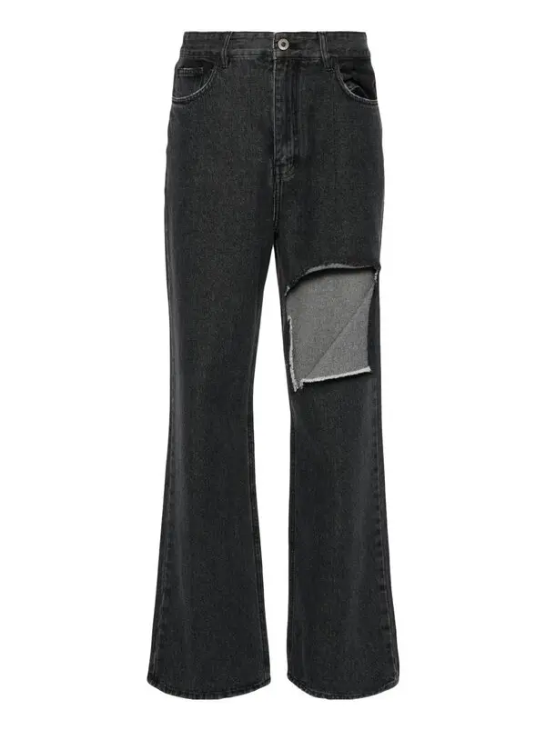 Rokh High-rise Wide-leg Jeans - Black