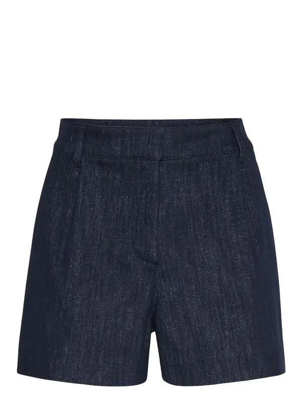 Brunello Cucinelli High-waisted Denim Bermuda Shorts - Blue