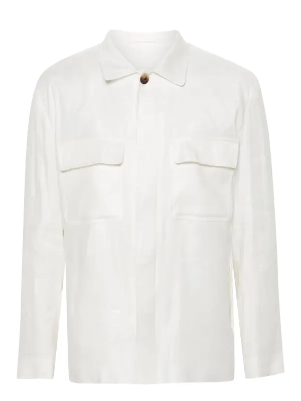 LARDINI Twill Shirt Jacket - White