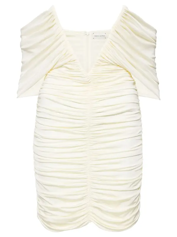 Magda Butrym V-neck Ruched Minidress - Yellow