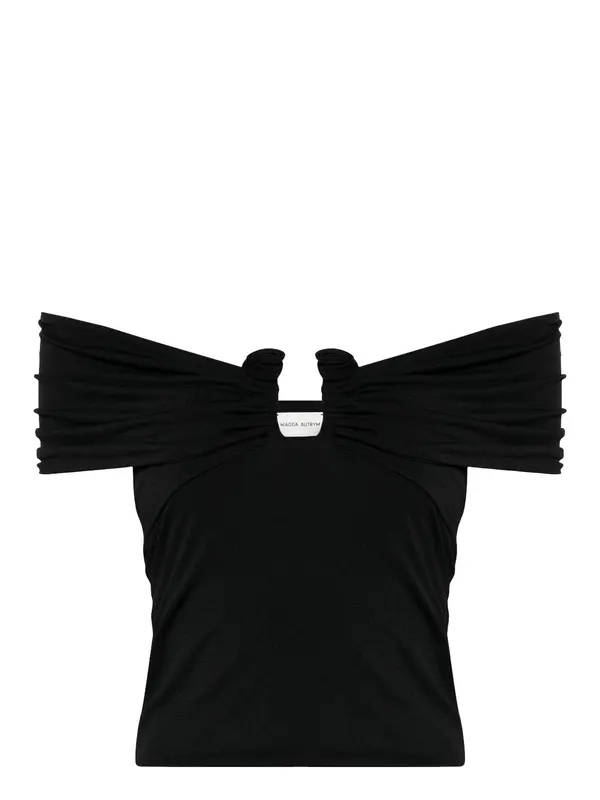 Magda Butrym Off-shoulder Cropped Blouse - Black