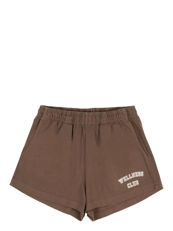 SPORTY & RICH Disco Wellness Club-print Shorts - Brown